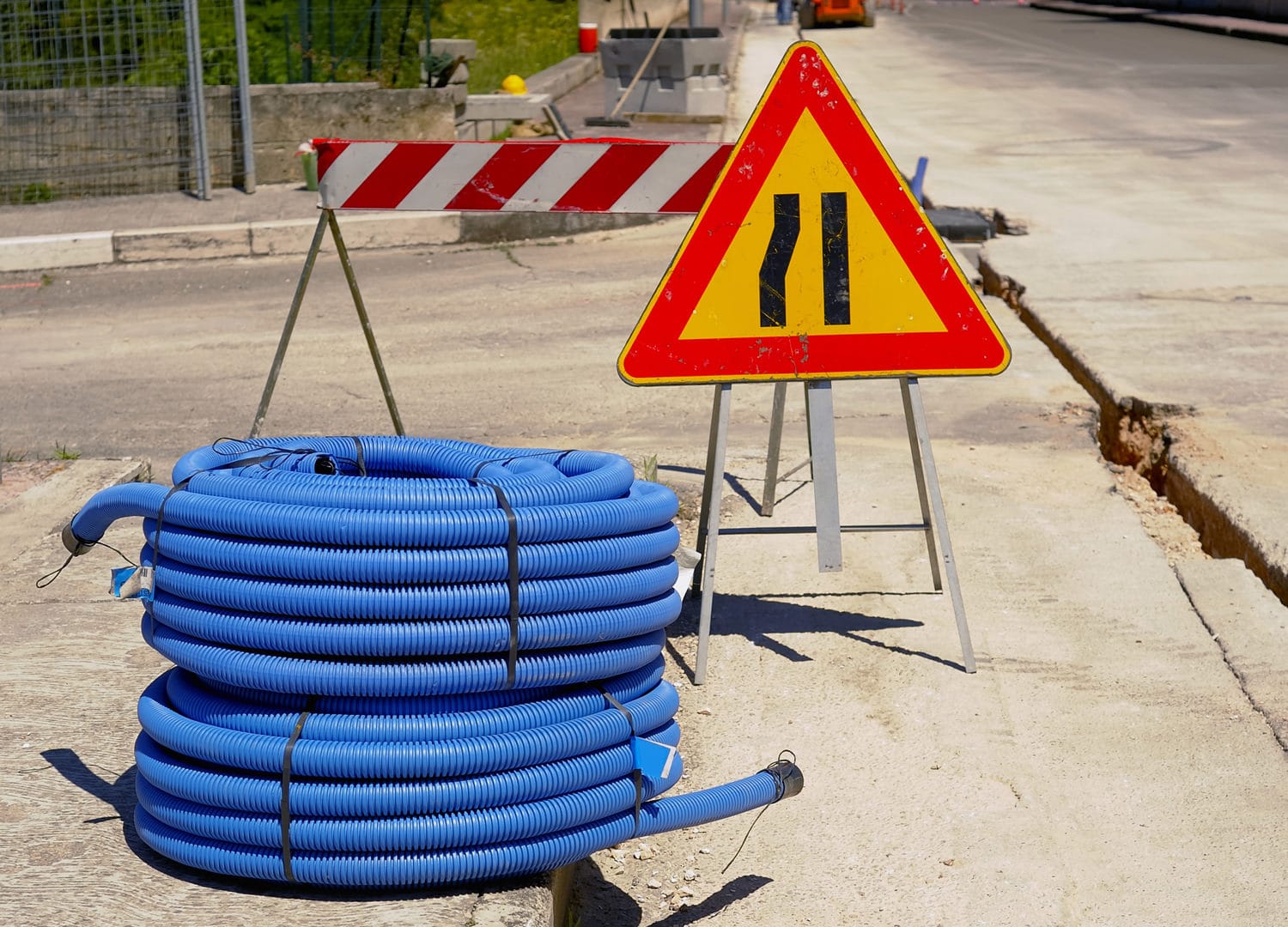 Cable laying of fibre optic cables - Kabelverlegung Glasfaser Tiefbau
